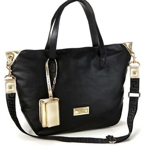 Versace | Bags | New Versace Parfums Tote Bag Weekend Gym Black Gold ...